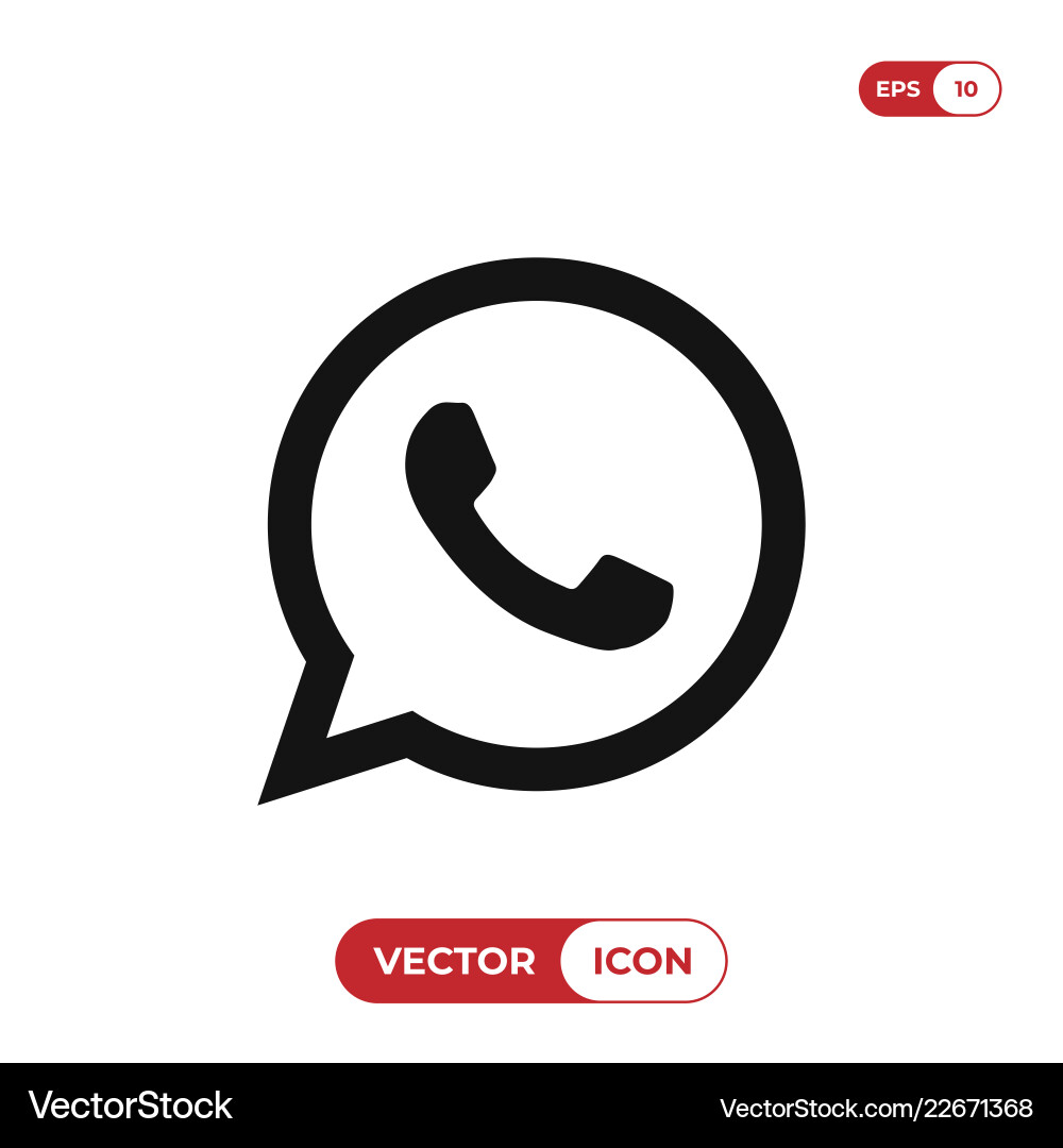 Telefon Ikone whatsapp logo Lizenzfreies Vektorbild