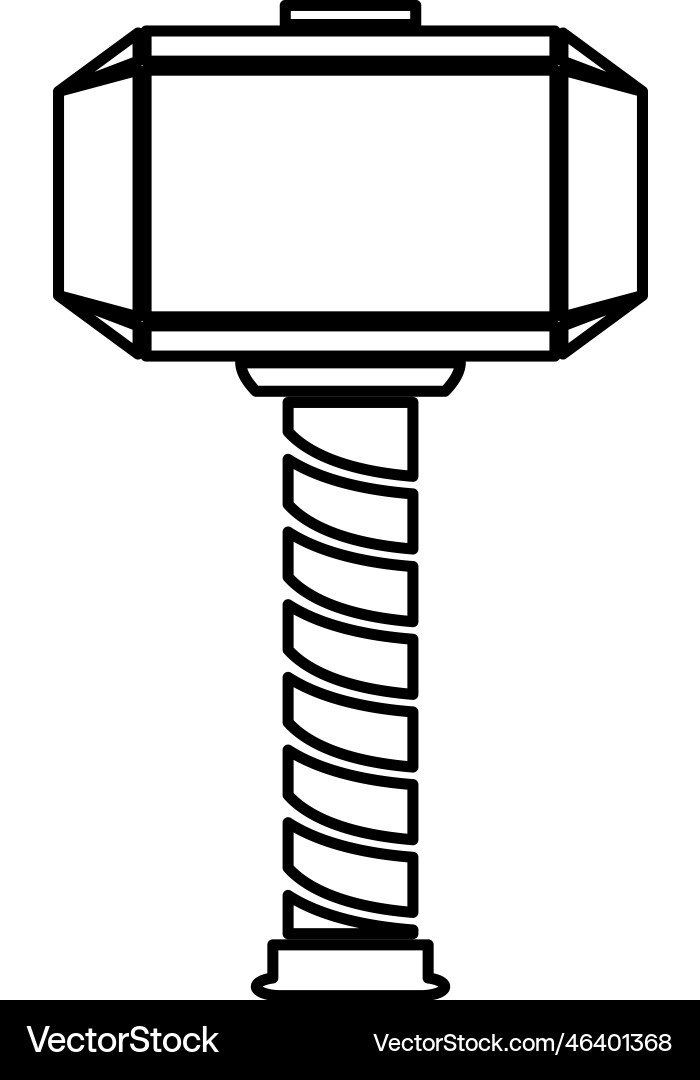 Thor Hammer Vector Icon Hammer Thor Line Vector PNG Images | AI Free