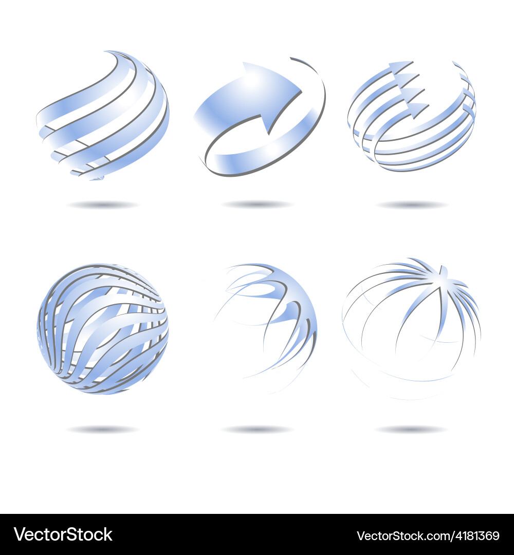 3D Light Blue Sphere Icons Royalty Free Vector Image