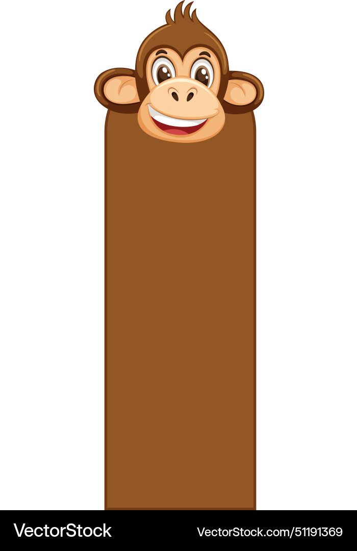 A happy monkey peeking Royalty Free Vector Image