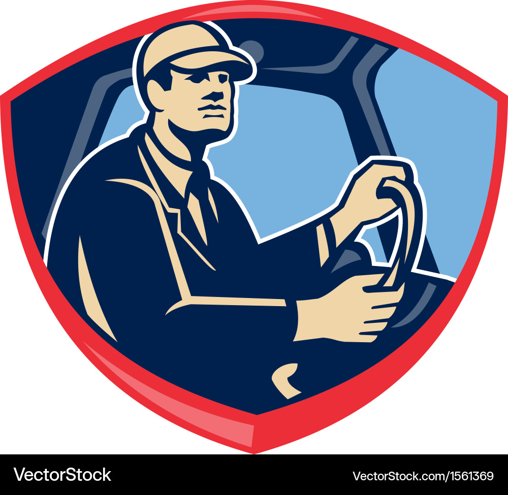 Bus truck driver side shield Royalty Free Vector Image