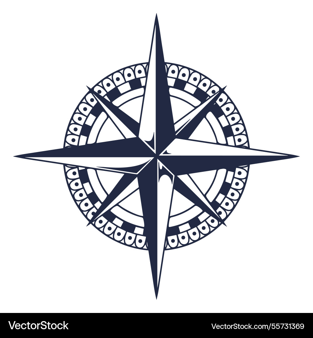 Compass rose design for navigation Royalty Free Vector Image