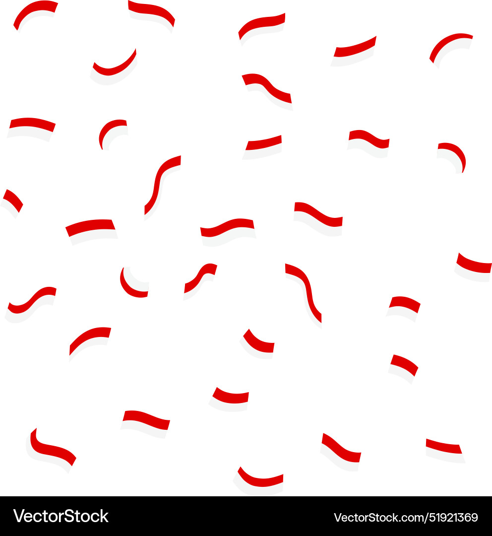 Confetti falling ribbons indonesia flag red white Vector Image