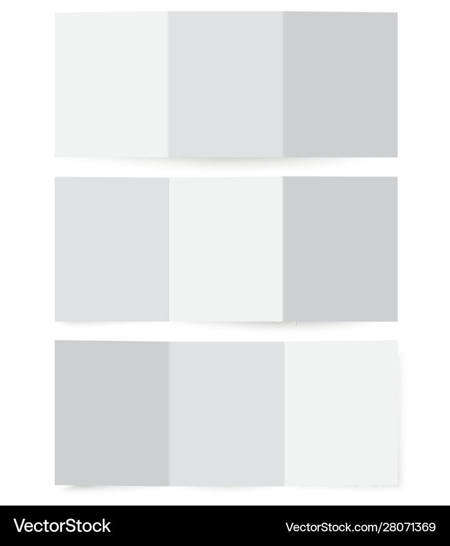 Folded Brochure Mockup - Tri-Fold Paper Royalty Free Vector