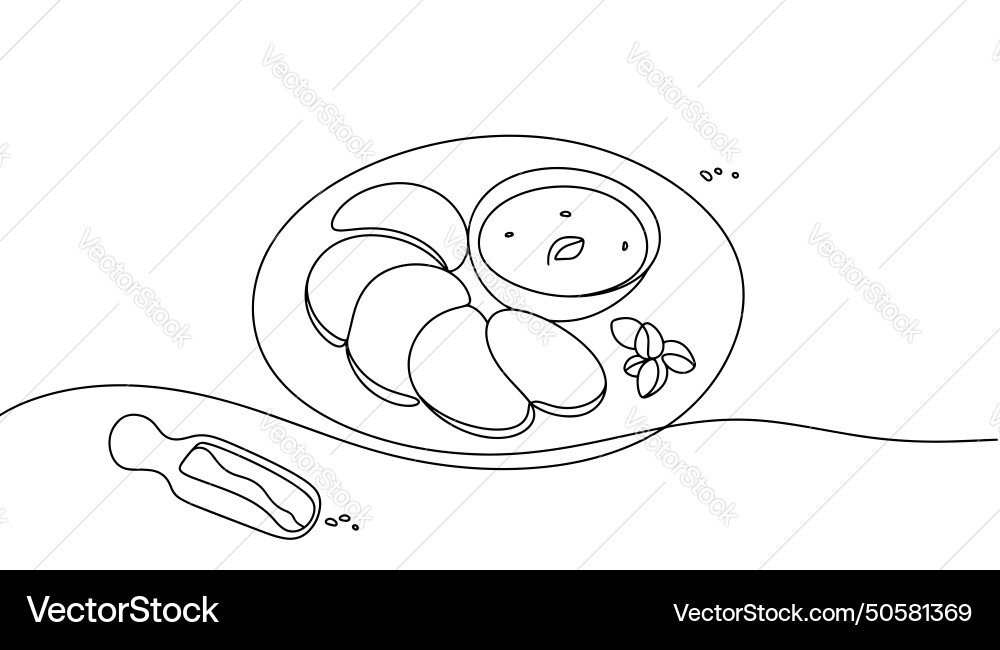 Idli dish spices plate sauce Royalty Free Vector Image