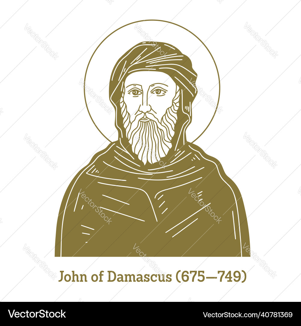 John of damascus Royalty Free Vector Image - VectorStock