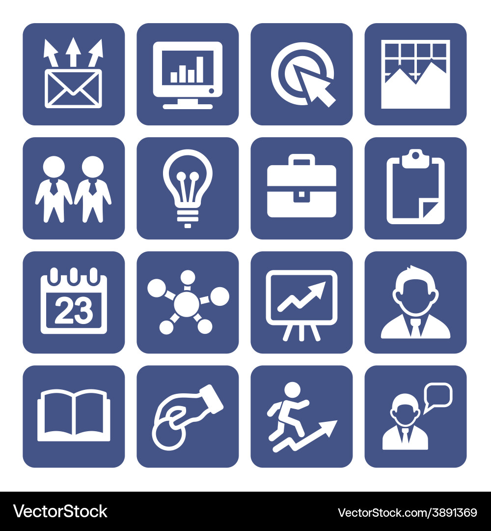 Marketing icons set Royalty Free Vector Image - VectorStock