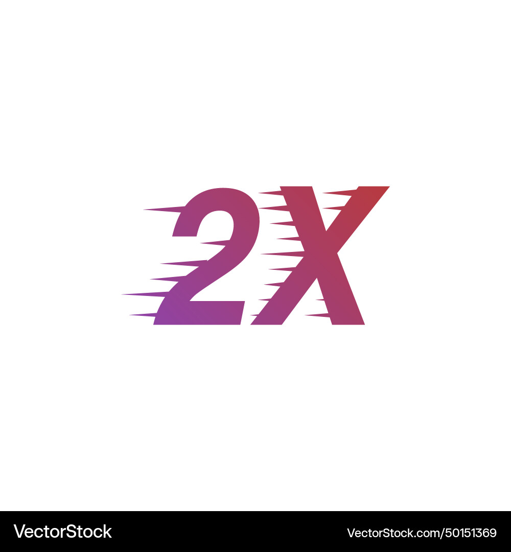 Number 2 with speed effect icon Royalty Free Vector Image