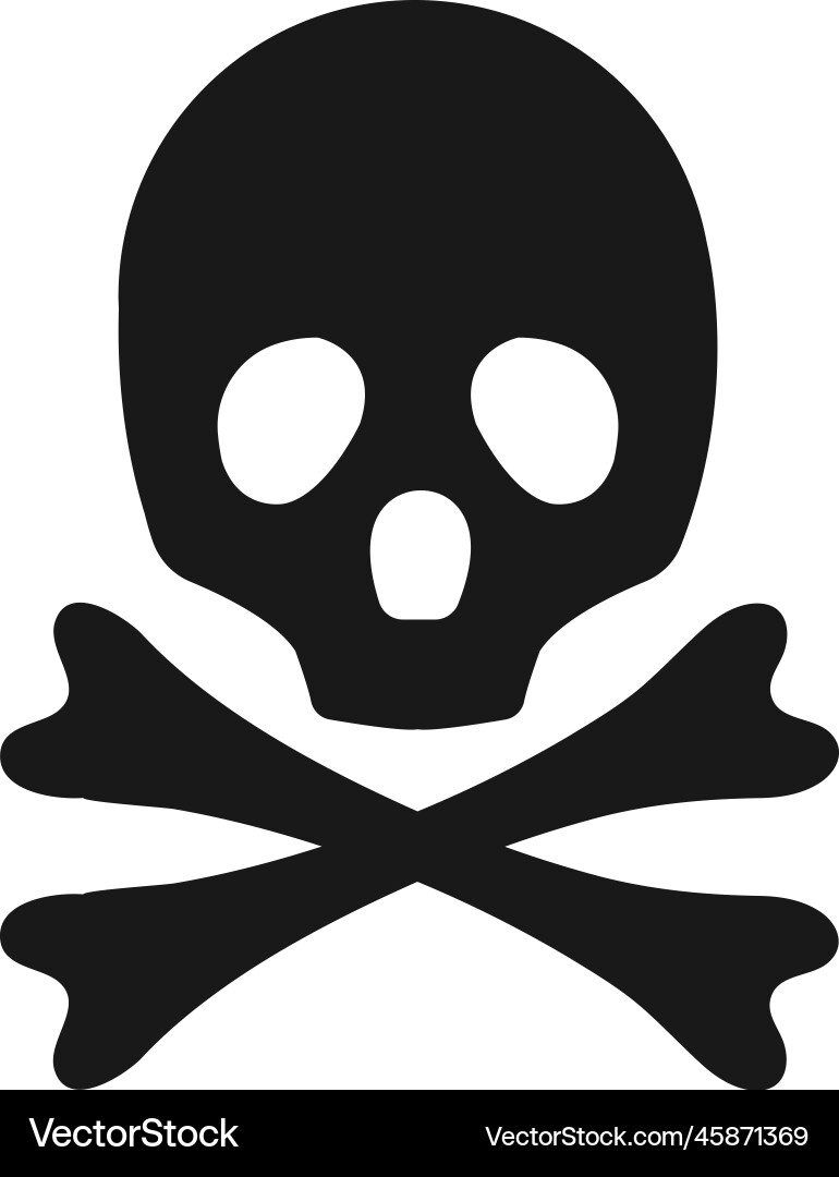Skull and crossbones black icon poison sign Vector Image