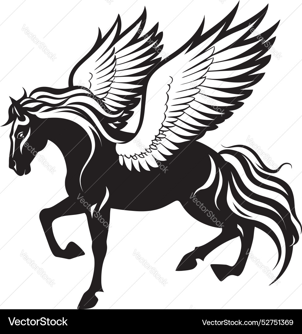 Sky soarer pegasus horse icon emblem divine Vector Image