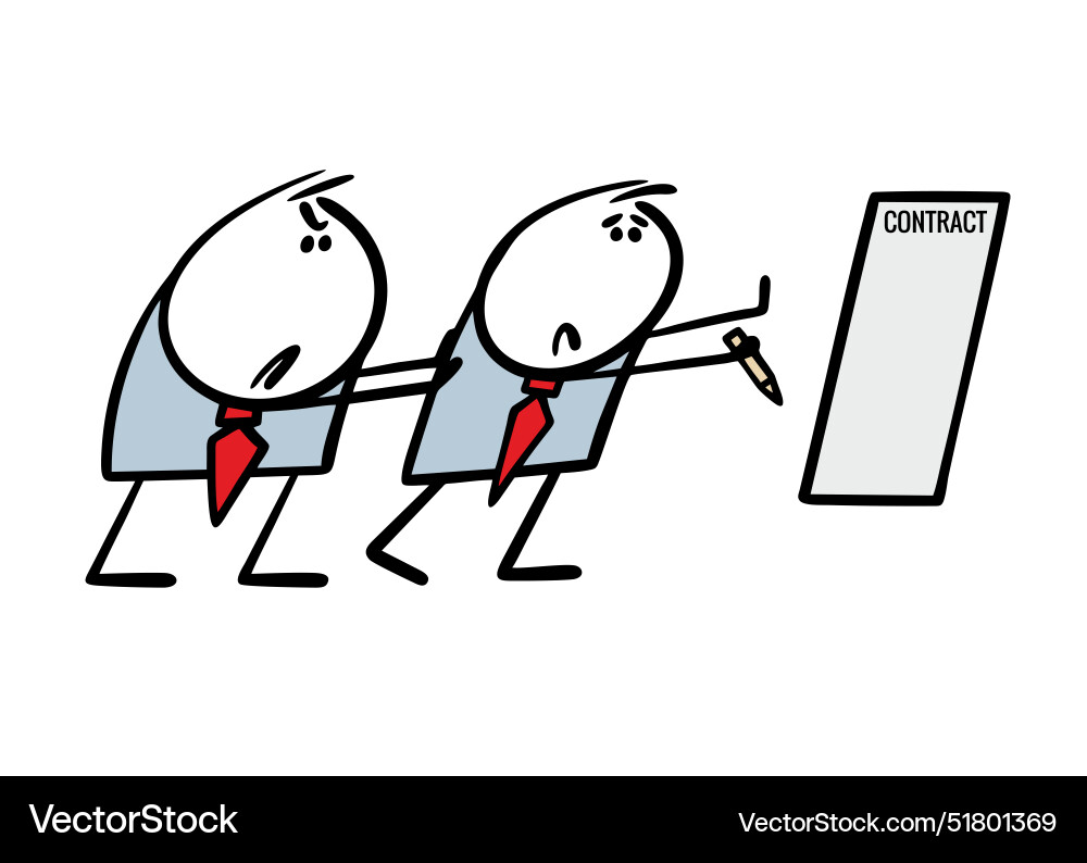 Strict boss pushes a subordinate in back Vector Image