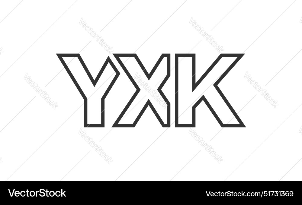 Yxk logo design template with strong and modern Vector Image