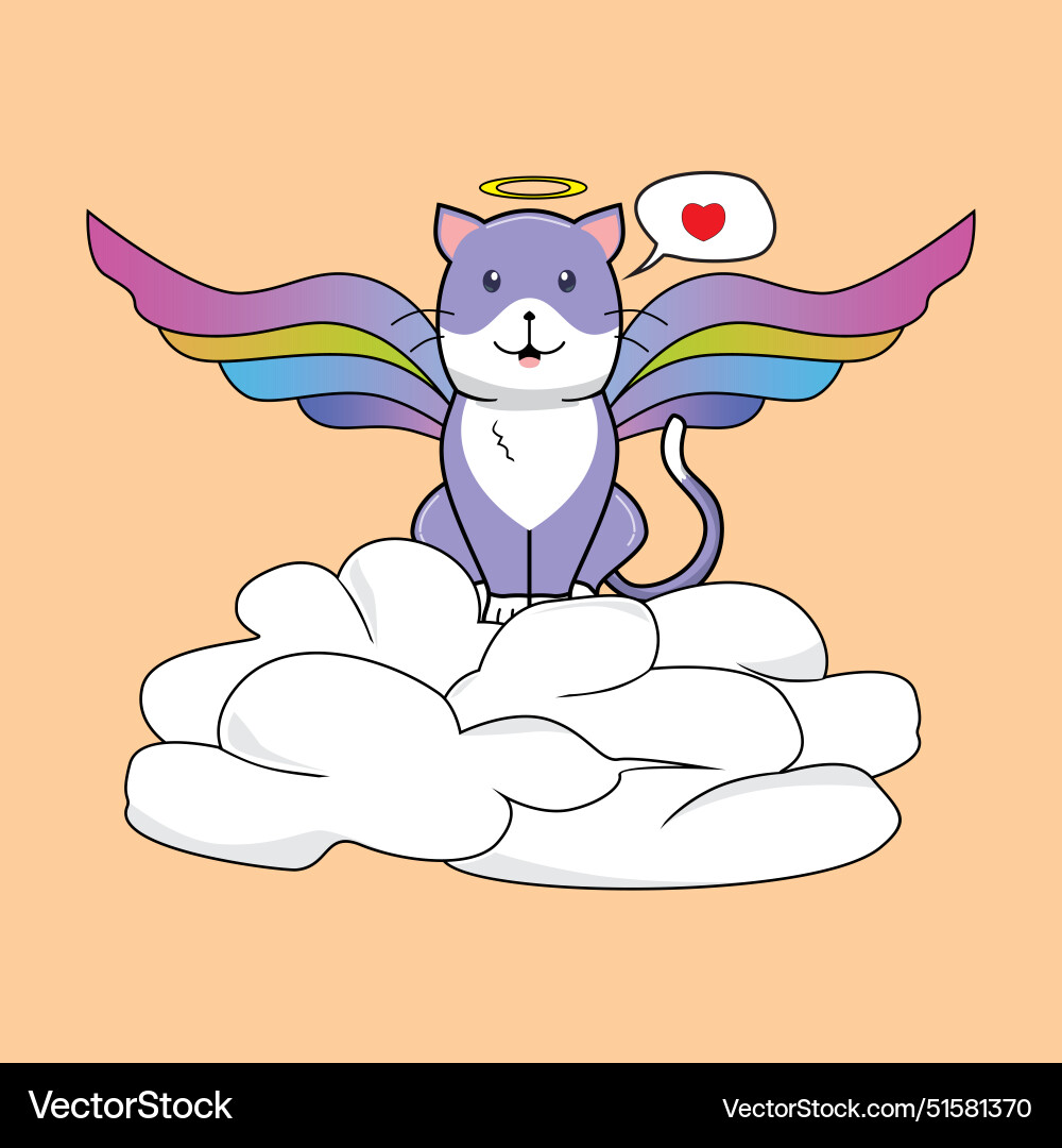 Angel cat Royalty Free Vector Image - VectorStock