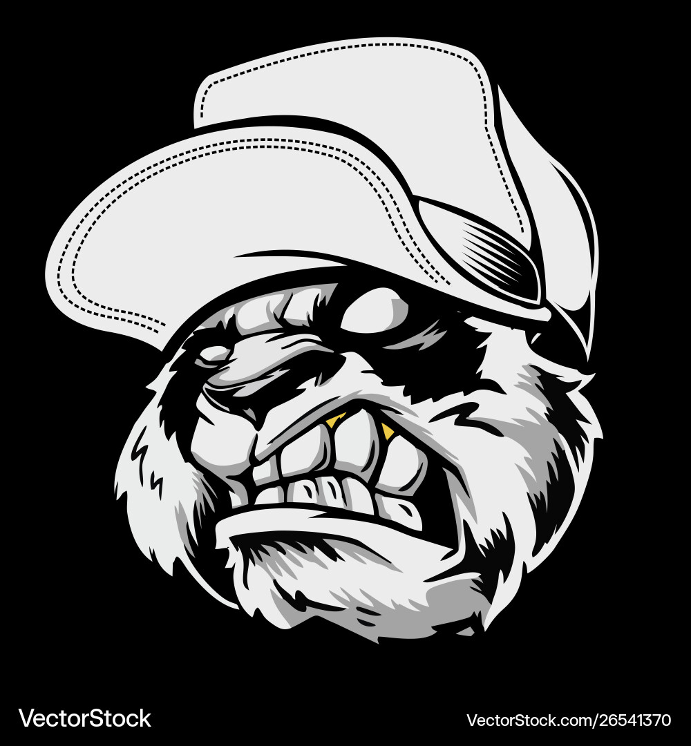 Angry panda head wearing a hat hand drawingshirt Vector Image