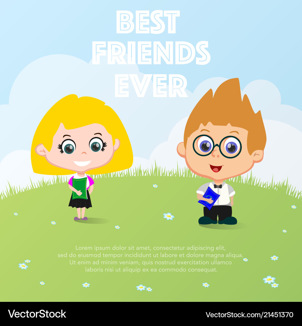 Best friends background Royalty Free Vector Image