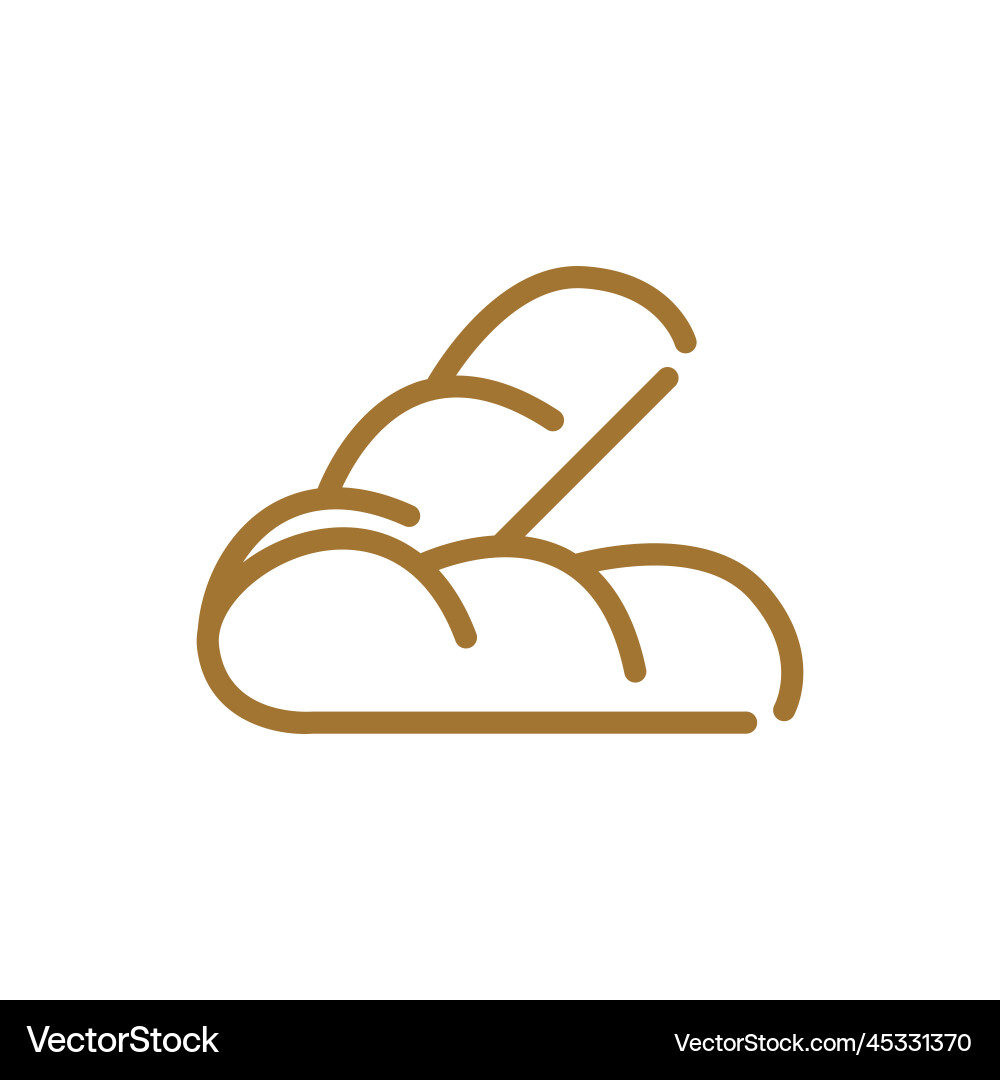 Bread line icon logo Royalty Free Vector Image