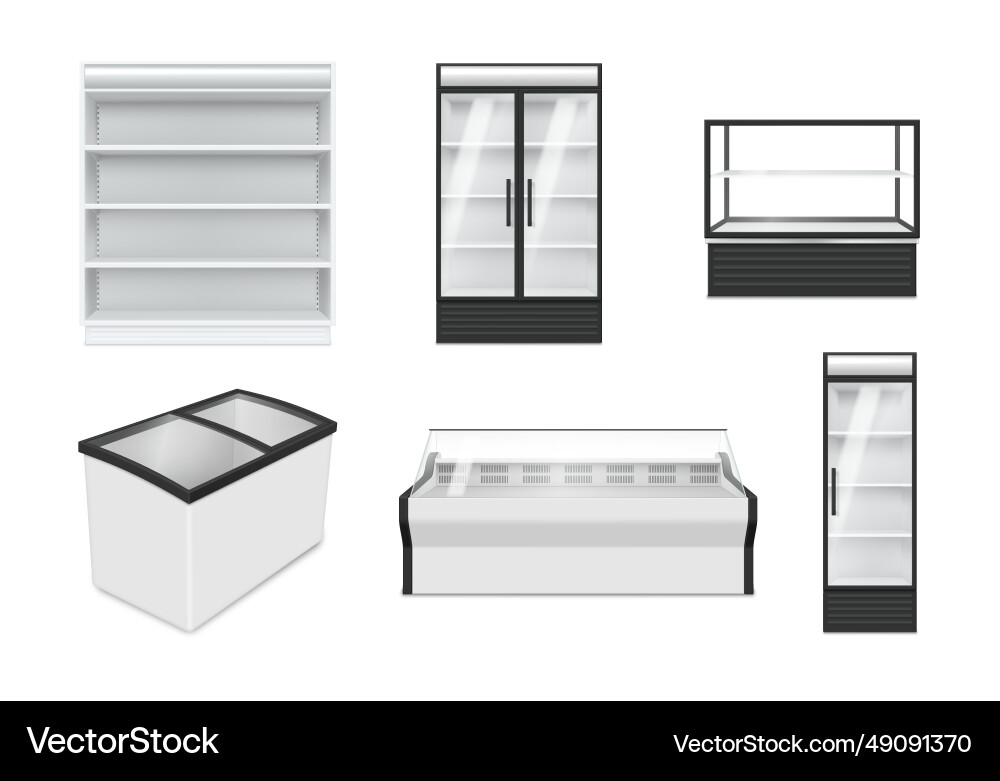 Commercial refrigeration equipment fridges Vector Image