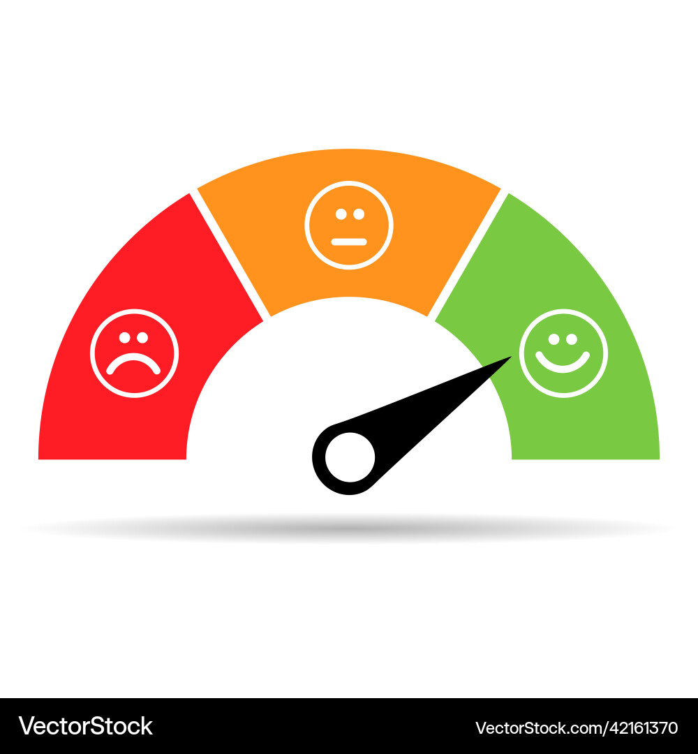 Customer satisfaction meter shadow icon graph Vector Image