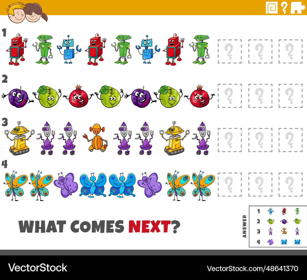 Educational pattern activity with cartoon Vector Image