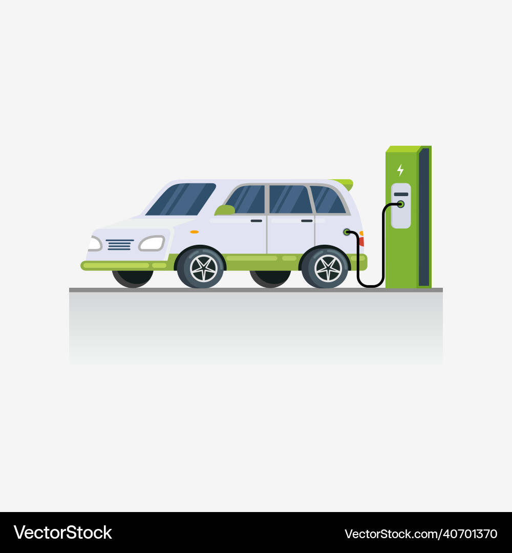 Electric vehicle charging technology Royalty Free Vector