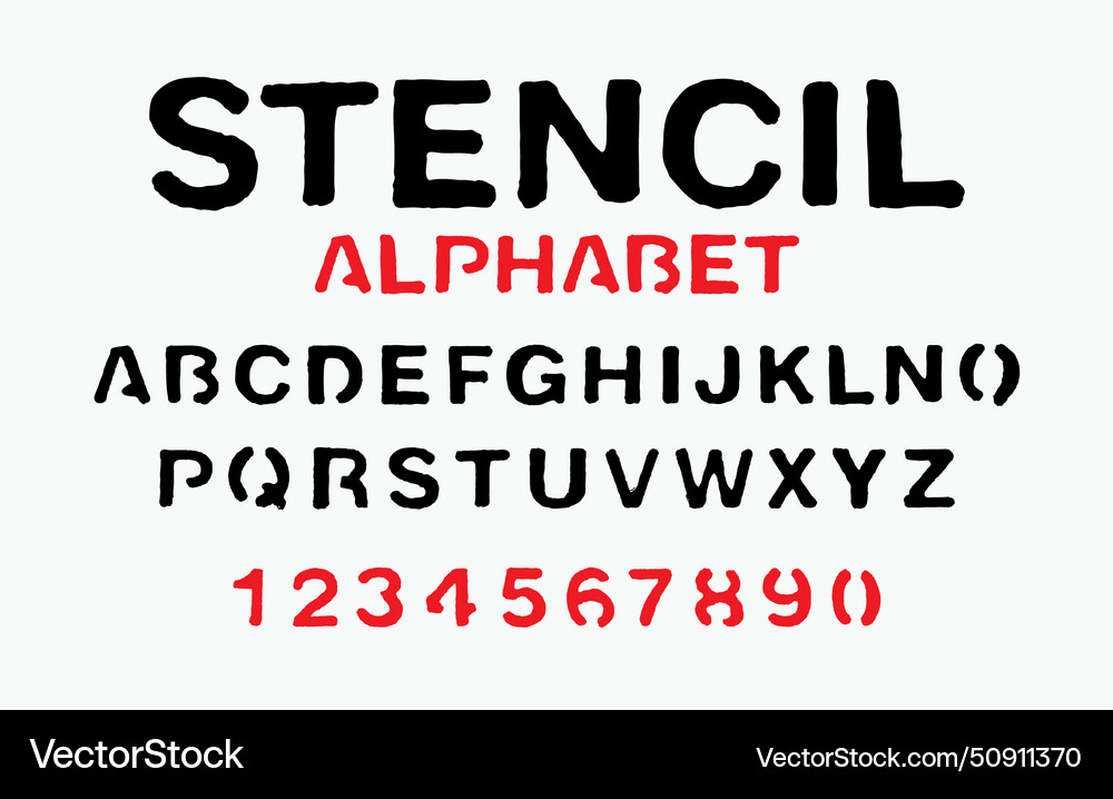 Font stencil alphabet Royalty Free Vector Image