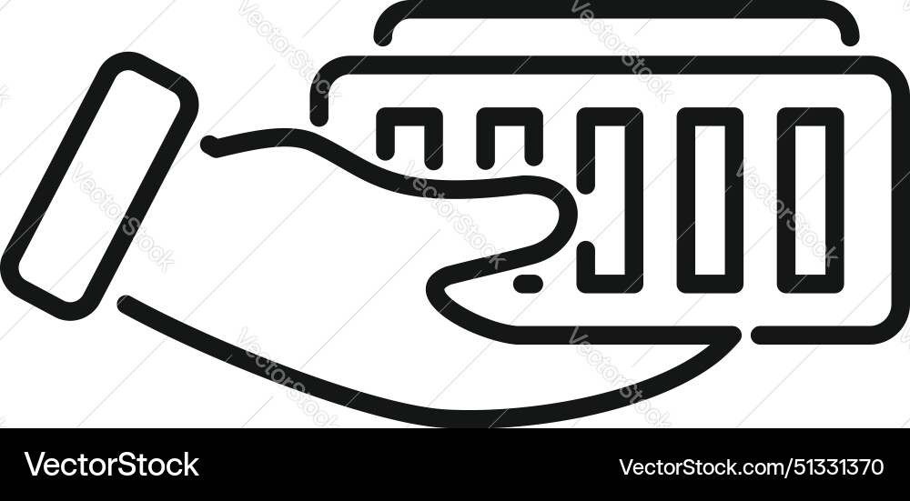 Hand holding credit card icon Royalty Free Vector Image