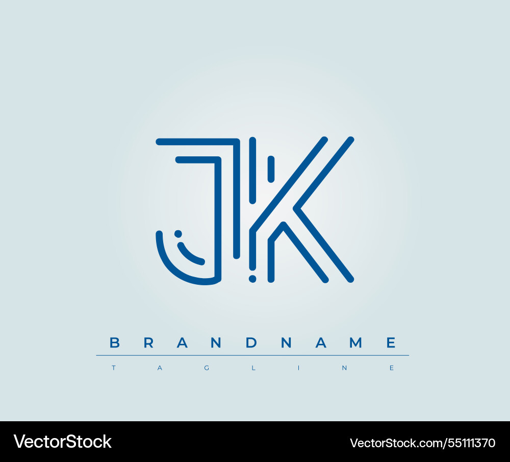 Jk technology letter logo template Royalty Free Vector Image