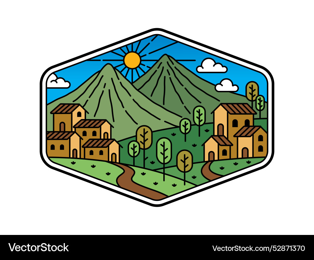 Natural scenery in the frame Royalty Free Vector Image