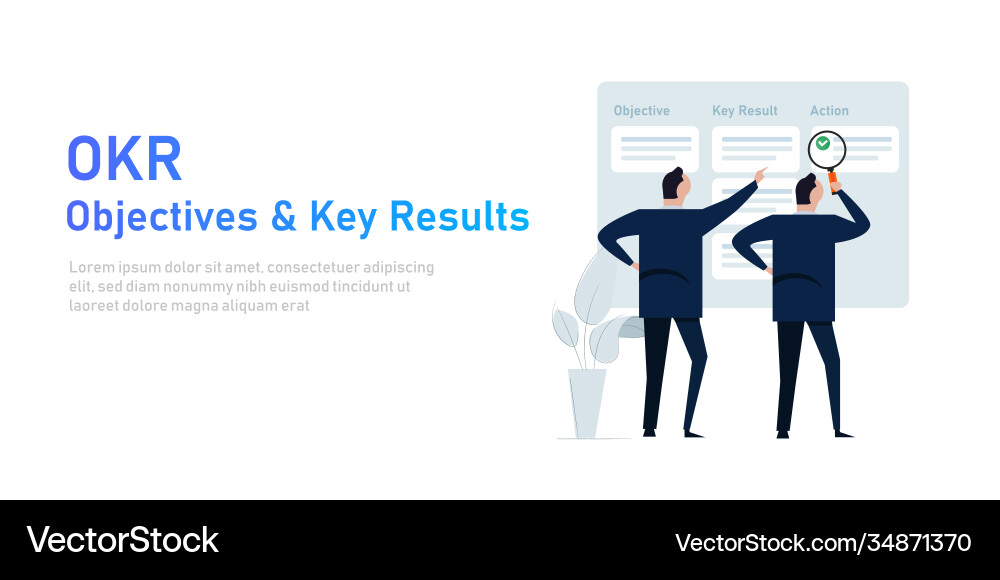 Okr objectives and key results Royalty Free Vector Image