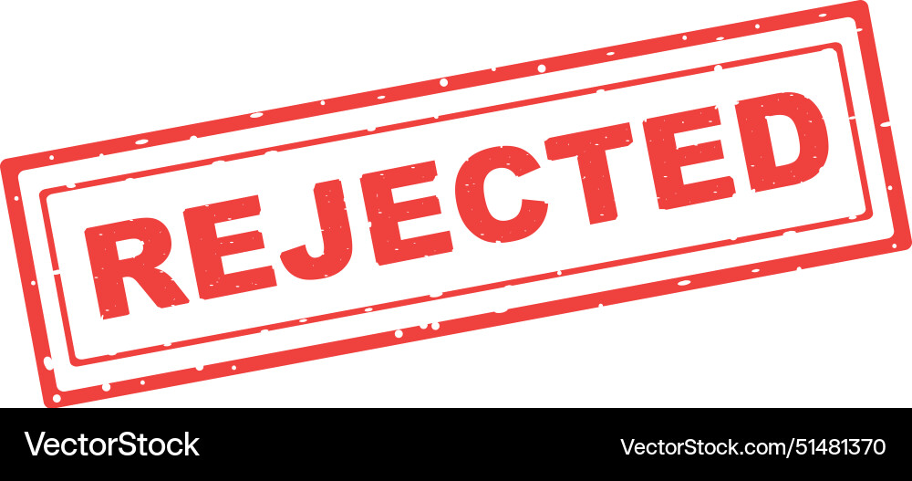 Red icon rejected stamped text Royalty Free Vector Image