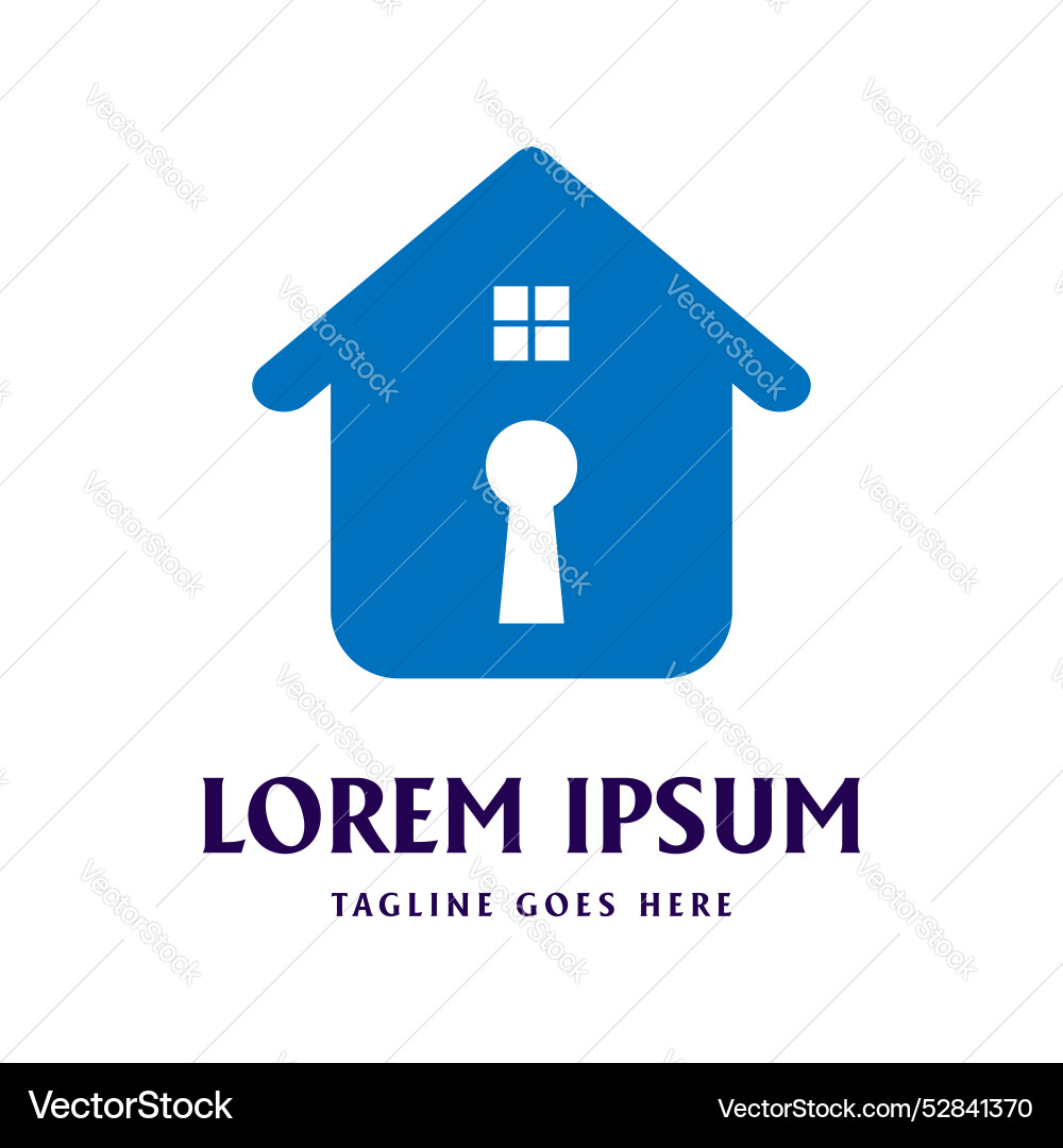 Simple minimalist house home with keyhole Vector Image