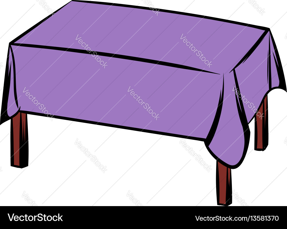 Table with tablecloth icon cartoon Royalty Free Vector Image