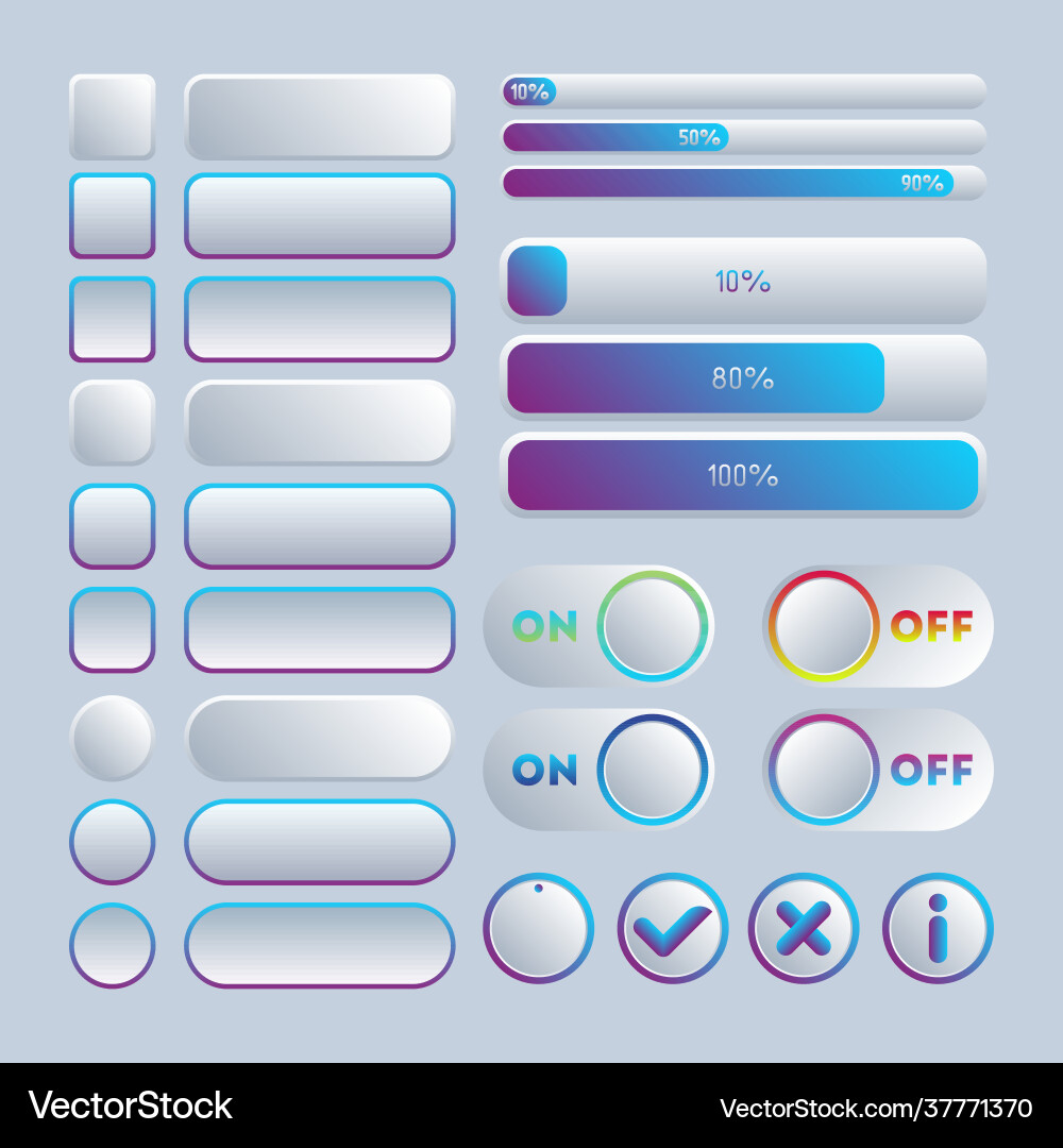 Two options for loading icons from 0 to 100 Vector Image