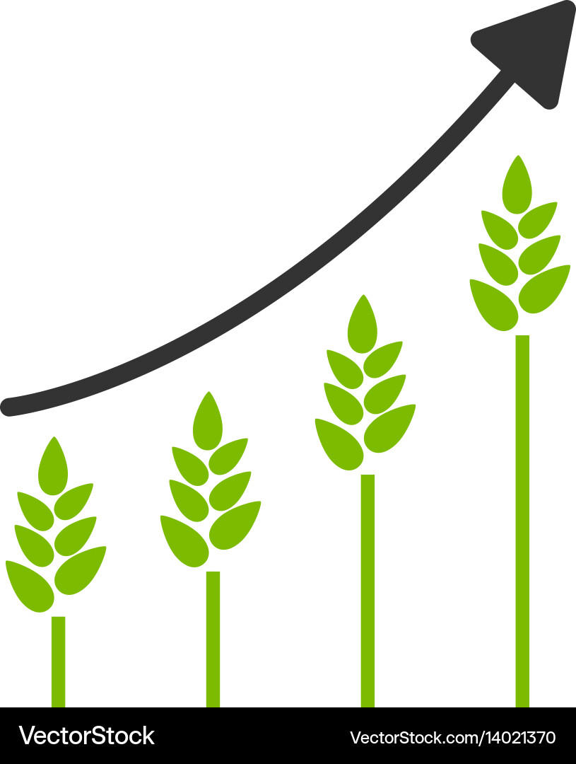 Wheat growing chart flat icon – Royalty-Free Vector | VectorStock