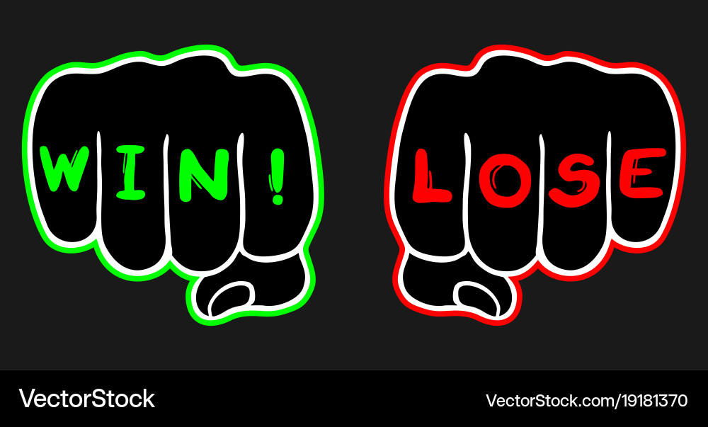 Win and lose Royalty Free Vector Image - VectorStock