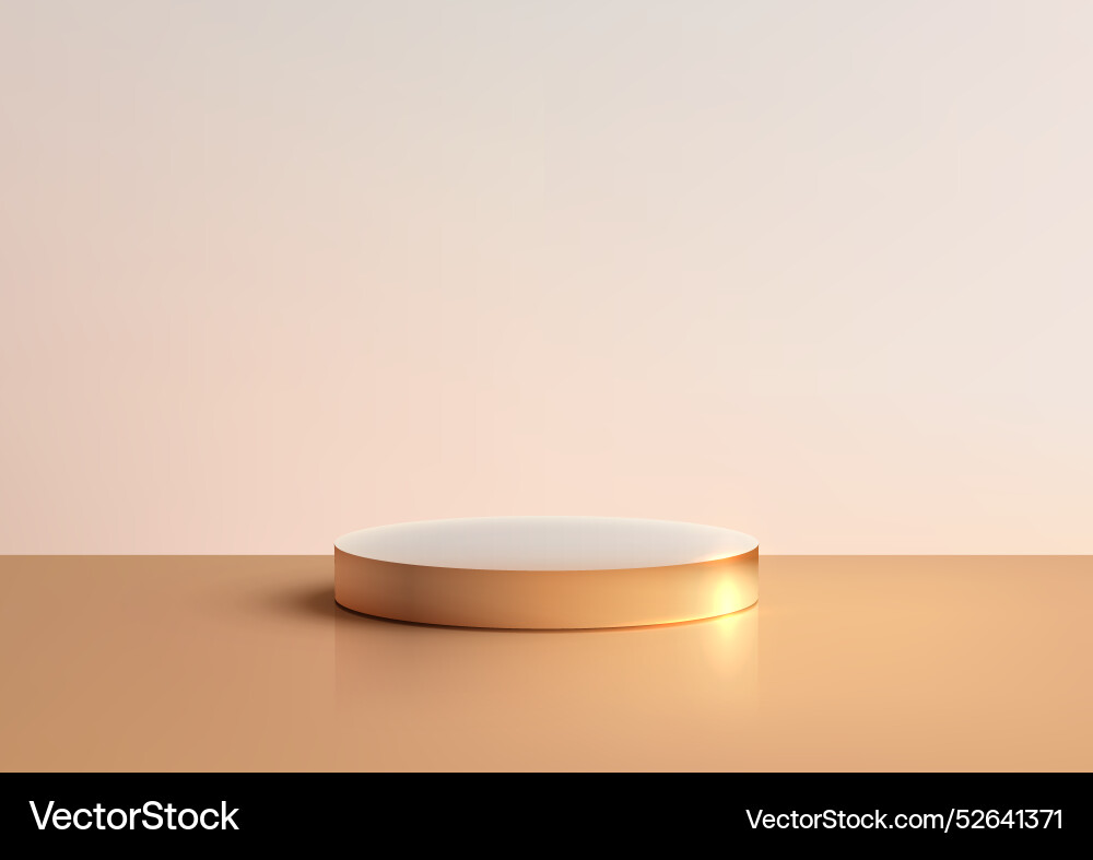 A minimalist luxury 3d gold podium on light Vector Image