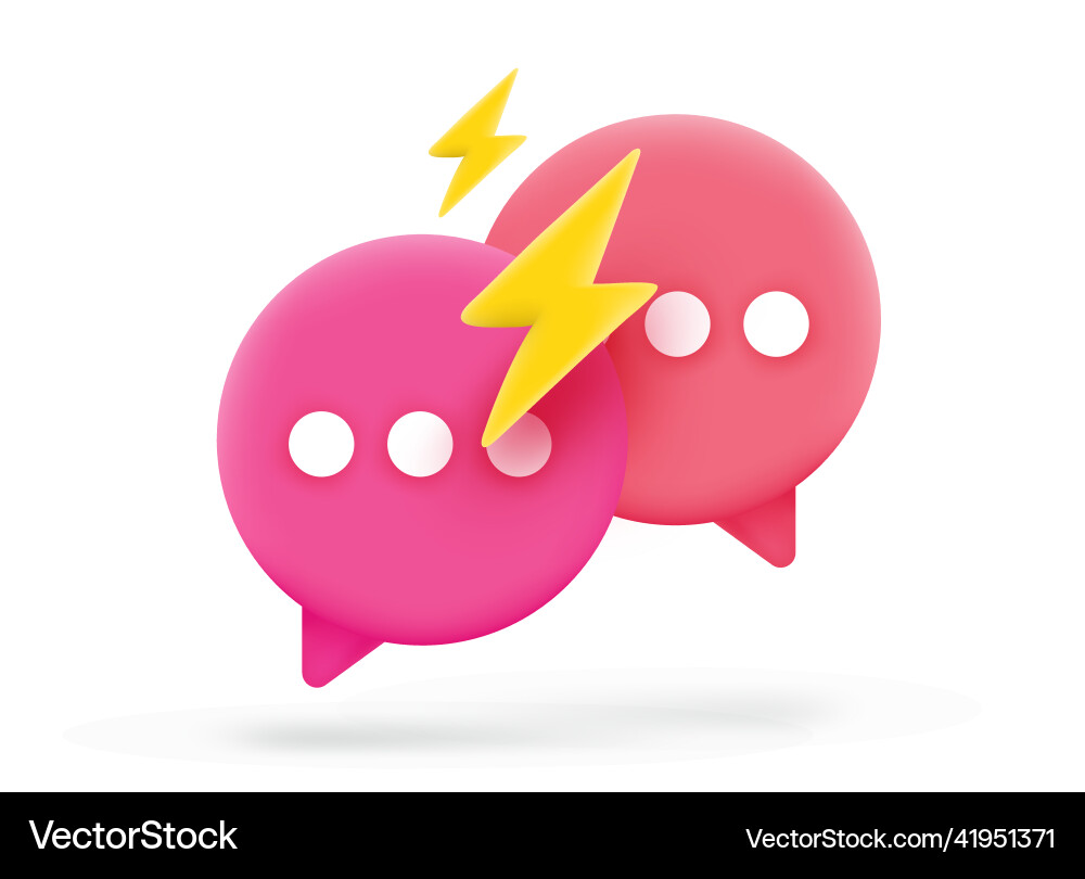 Aggressive dialog concept 3d isolated on white Vector Image