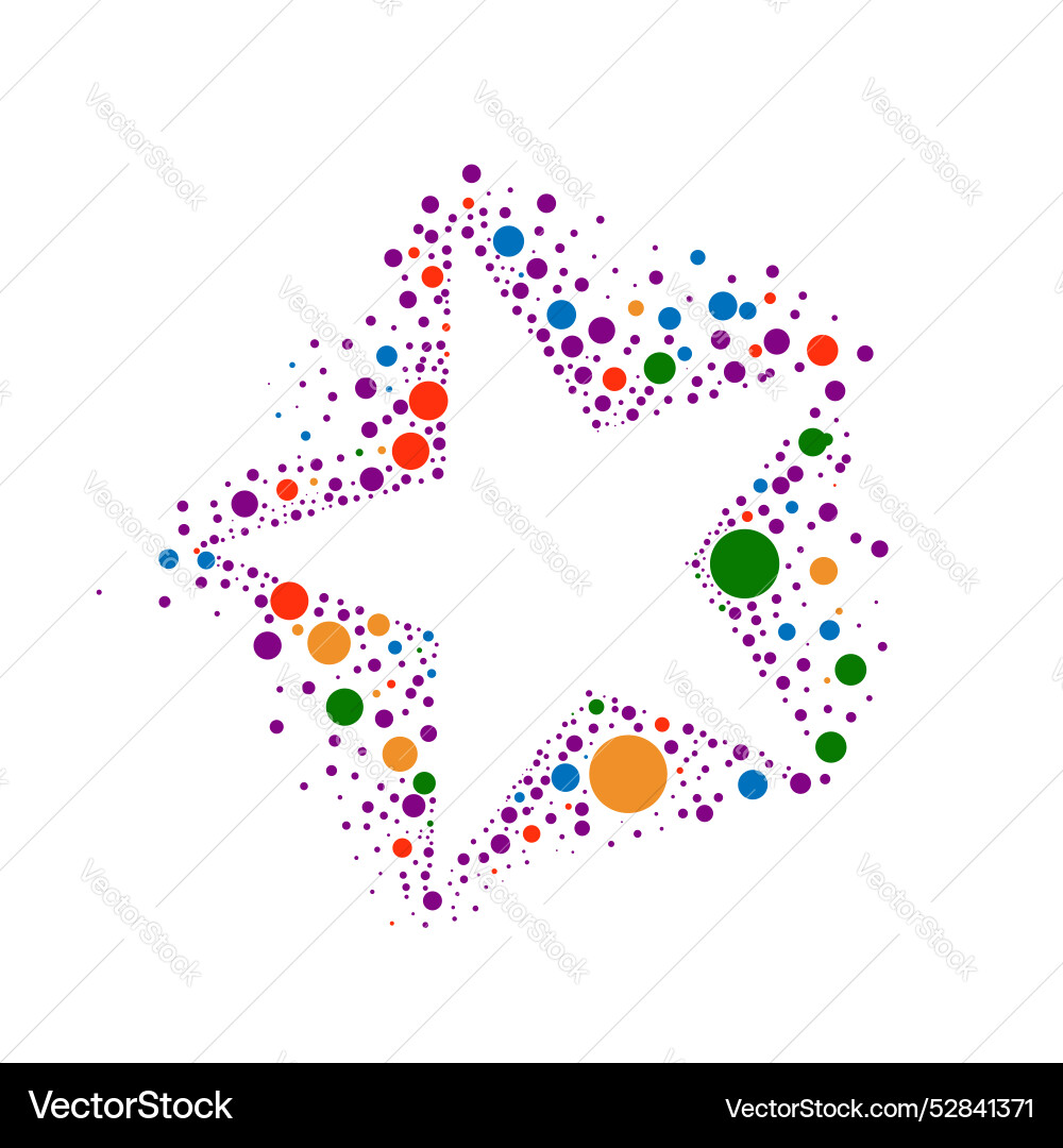 Colorful negative space star circular Royalty Free Vector