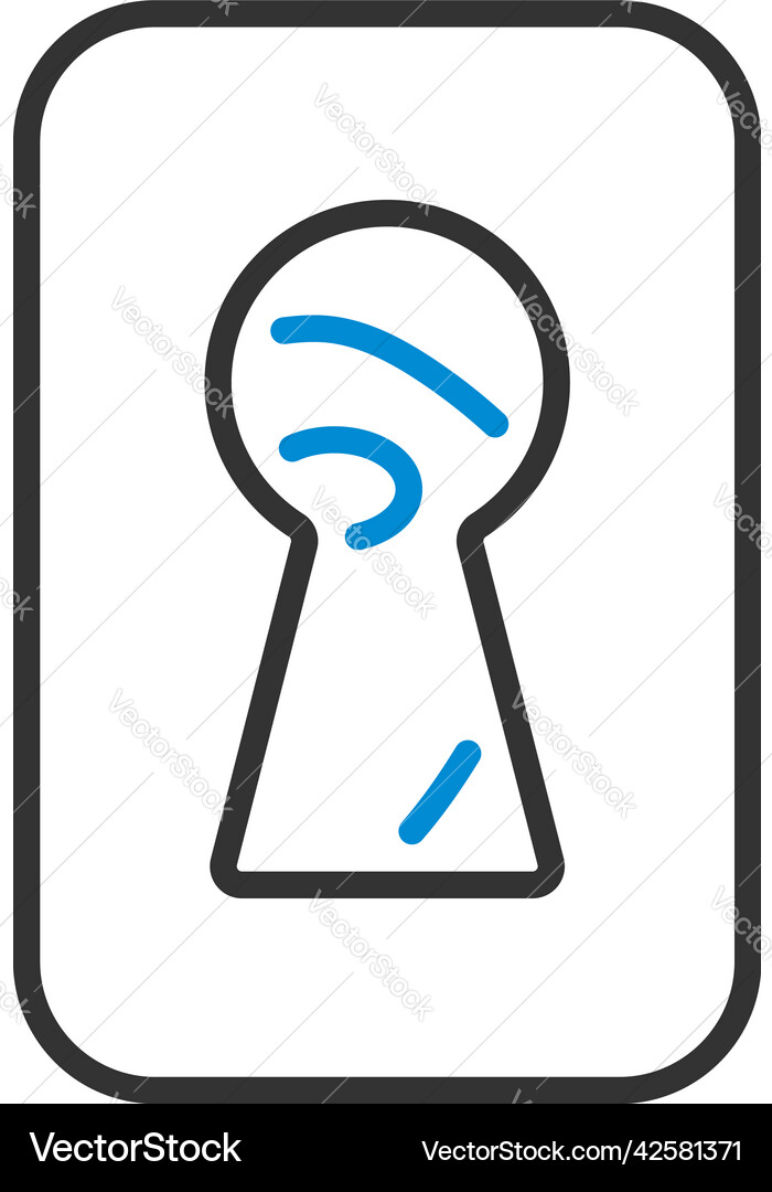 Criminal peeping through keyhole icon Royalty Free Vector
