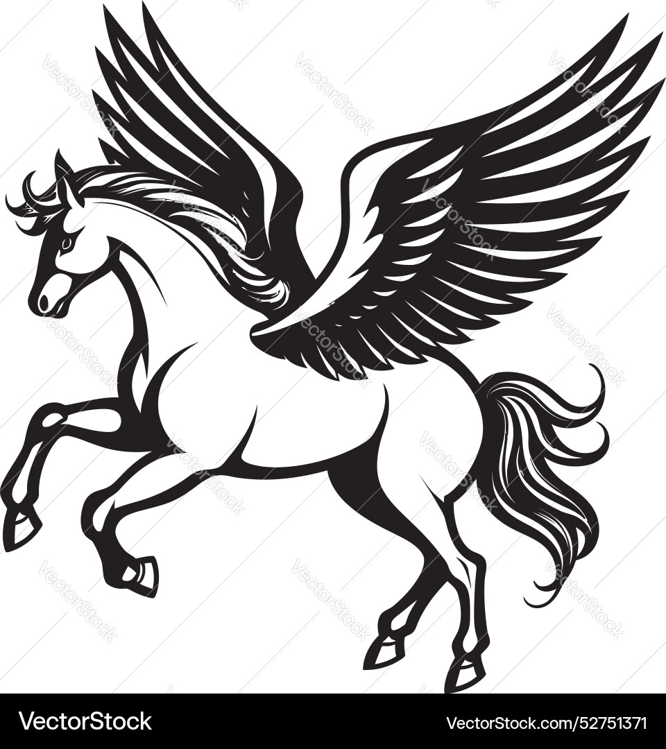 Divine glide pegasus logo icon emblem winged Vector Image