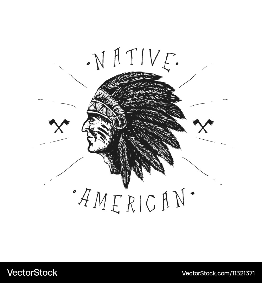 Face of indian chief Royalty Free Vector Image