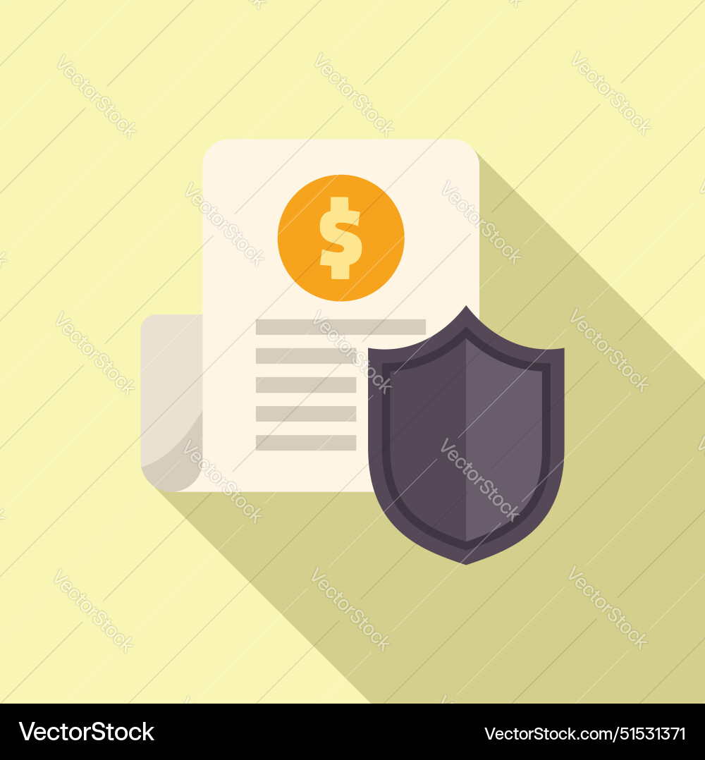 Financial security document shield icon Royalty Free Vector