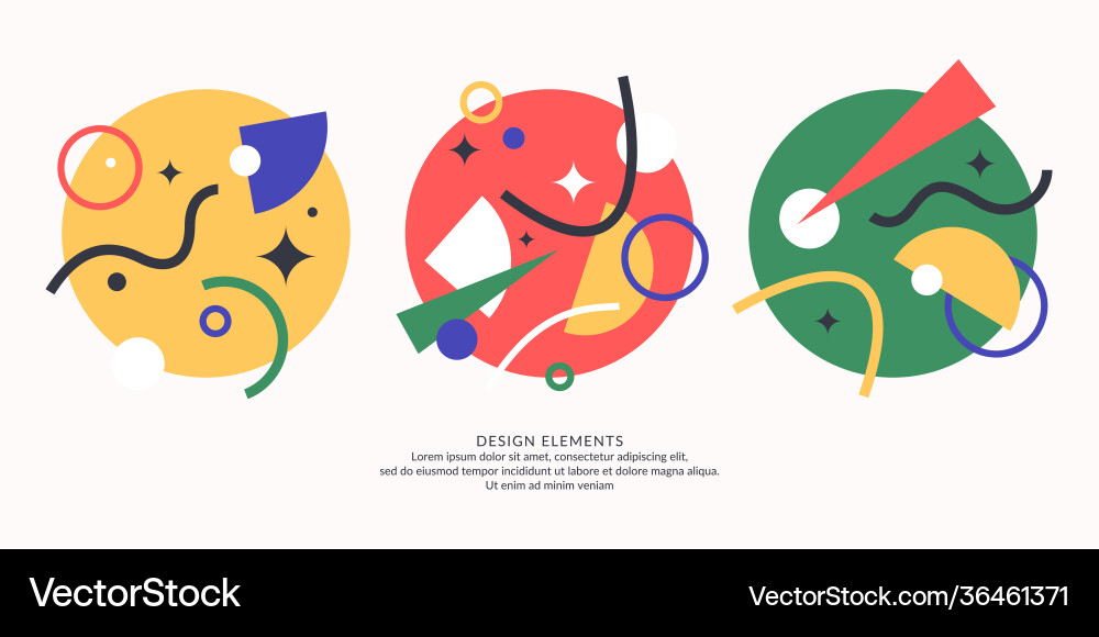 Geometric Retro Elements Royalty Free Vector Image