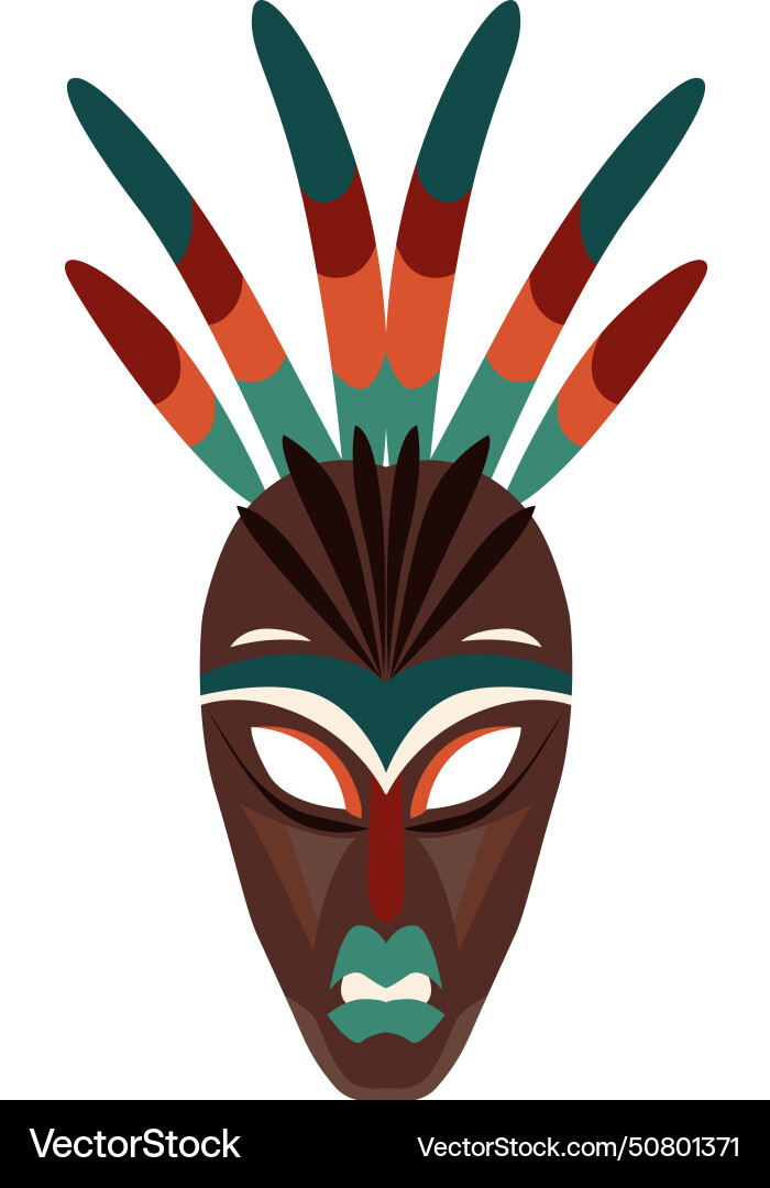 Indigenous chief mask Royalty Free Vector Image