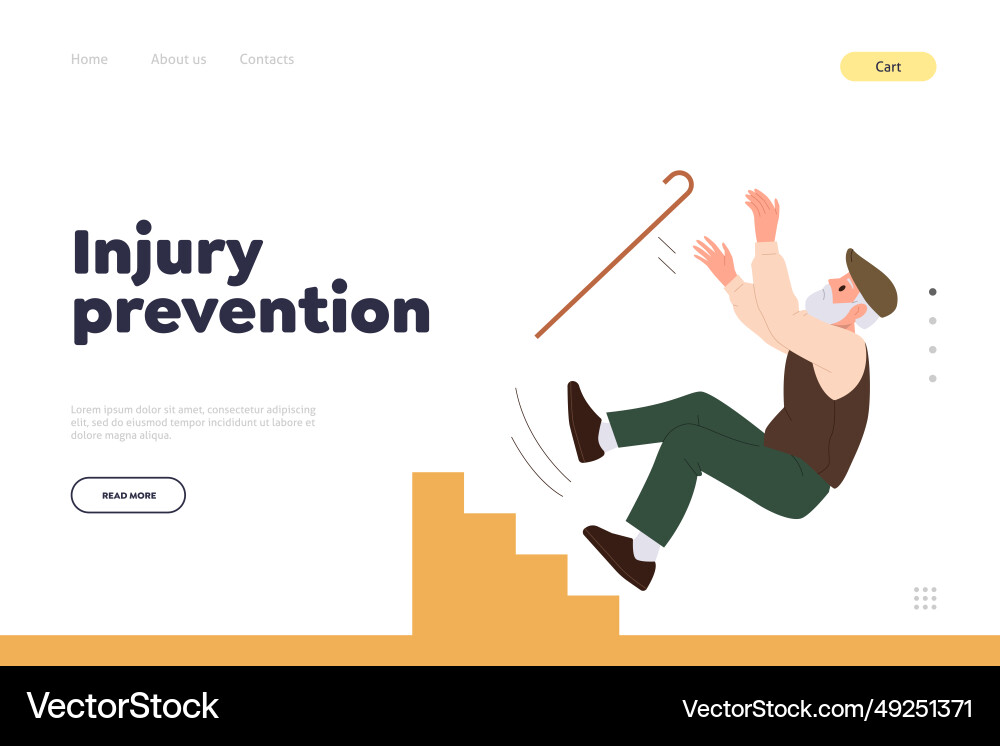 Injury prevention concept for landing page Vector Image