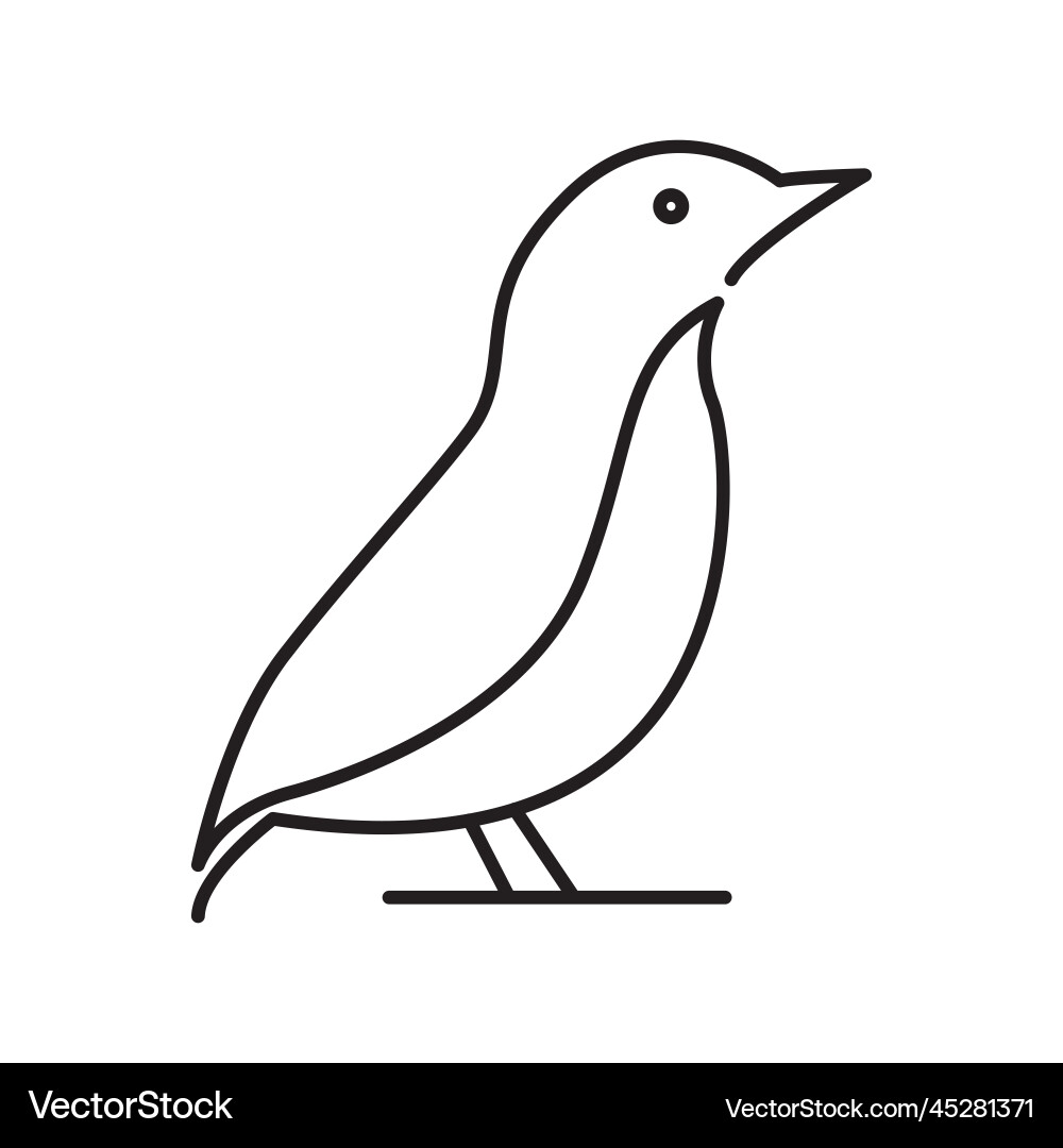 Little bird line icon logo Royalty Free Vector Image