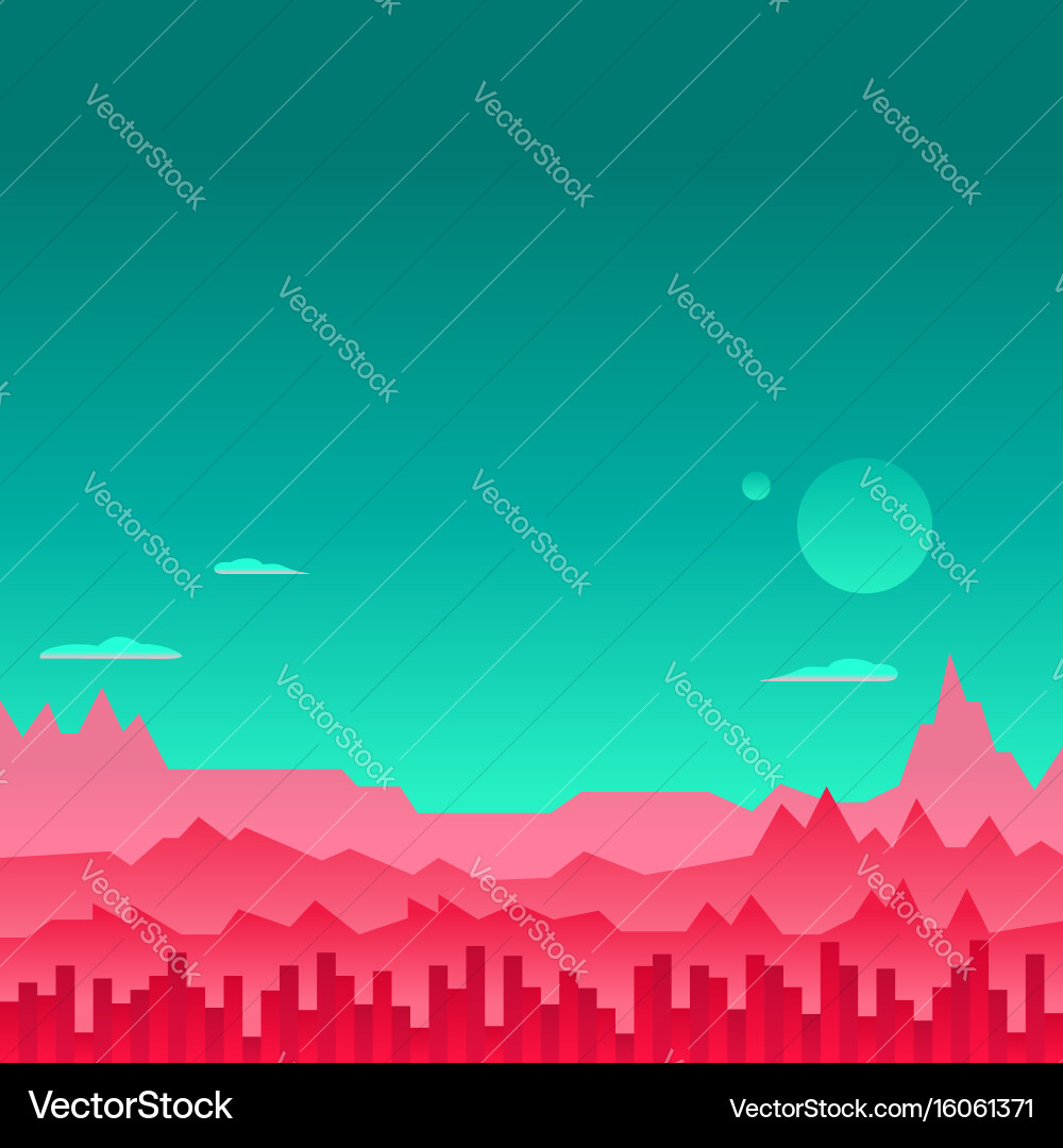 Mars Space Arcade Background Royalty Free Vector Image
