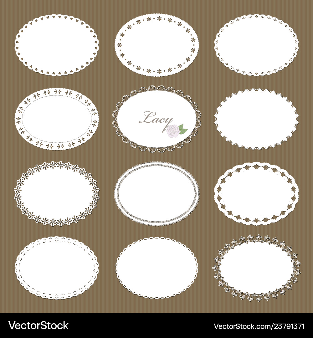 Doily Frame Oval Vector Images (over 170)