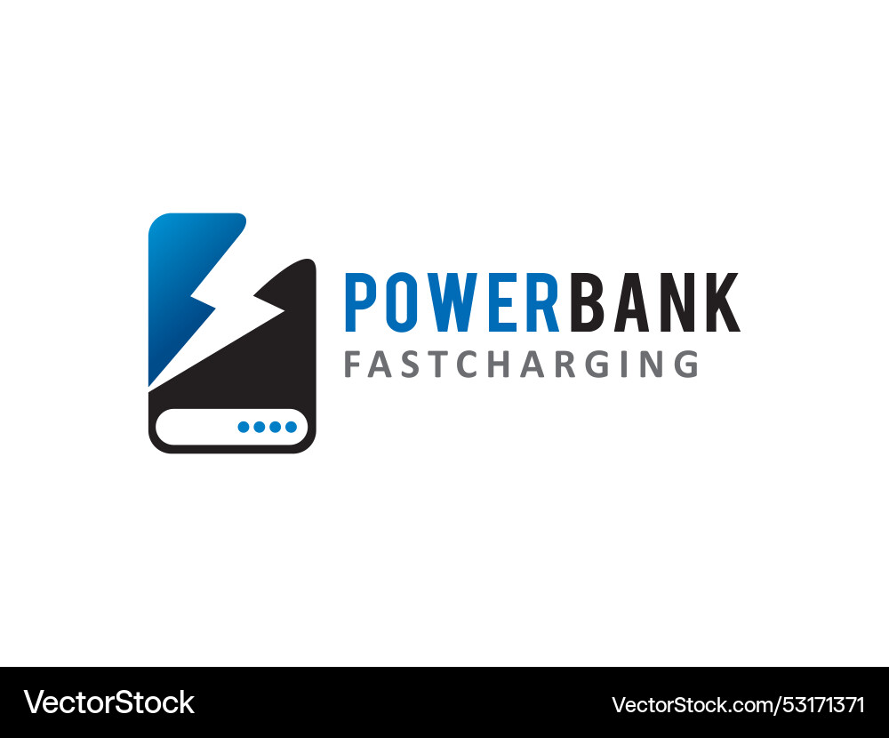 Power bank logo symbol or icon template Royalty Free Vector