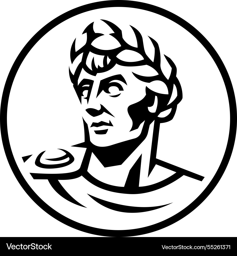 Roman commander with a wreath on his head Vector Image